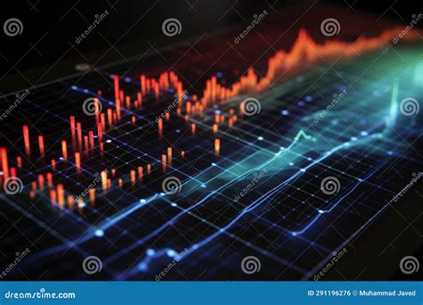 Data Analysis Represented Through Vibrant Black Blue And Red Graph