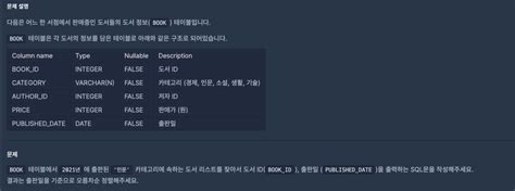 프로그래머스 [sql] 조건에 맞는 도서 리스트 출력하기