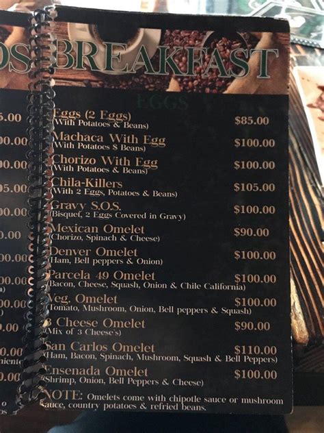 Menu At Candys Cafe Ensenada