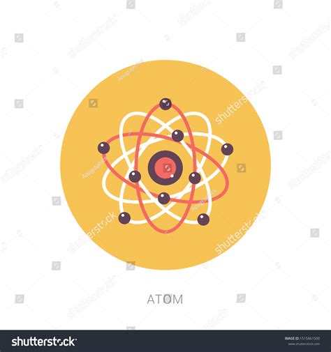Structure Nucleus Atom Icon Yellow Theme Stock Vector Royalty Free Shutterstock