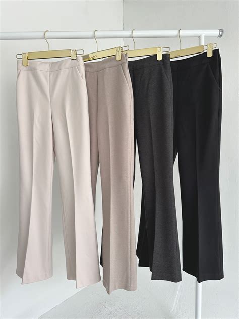 아임쏘 하객룩 하이웨스트 스판 부츠컷 기모 슬랙스