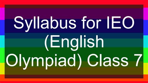 Class 7 English Olympiad Techflog