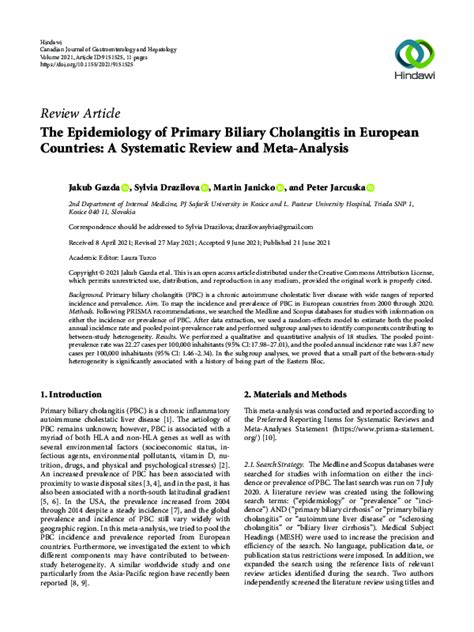 Pdf The Epidemiology Of Primary Biliary Cholangitis In European