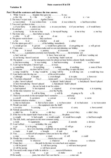 Itep Grammar Test Pdf