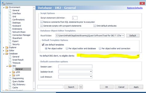 Connecting To A Db2 Client Toad Did Not Find A Default 64bit Db2