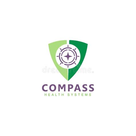 Compass Health Systems Logo Design Inspiration Stock Vector