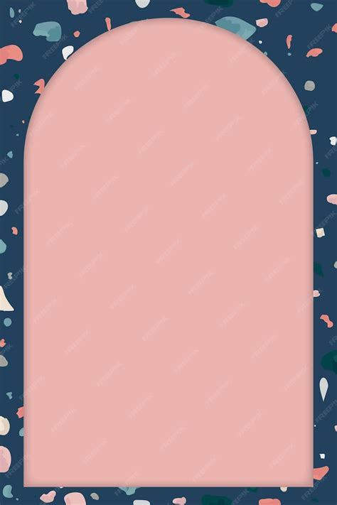 Синяя рамка из терраццо с розовым фоном Бесплатно векторы