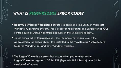 PPT Fix Regsrv Exe Error In Windows PowerPoint Presentation Free Download ID