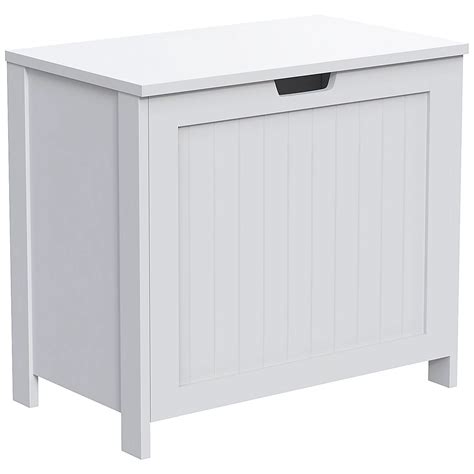 Hayle Matt White Wooden Large Laundry Hamper