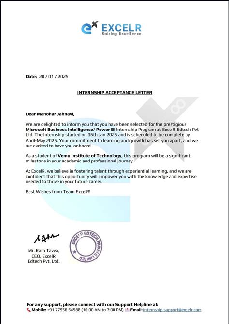 internship excelr careergrowth learning newopportunities jahnavi