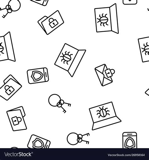 Cyber Security Seamless Pattern Royalty Free Vector Image