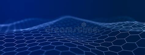 Futuristic Abstract Mesh Wave With The Connection Of Dots And Lines