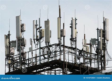 3g 4g And 5g Cellular Antennas Base Transceiver Station Telecommunication Tower Wireless