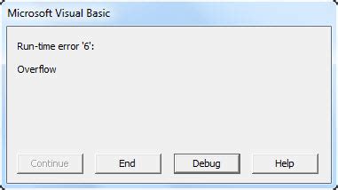 VBA OverFlow Error How To Fix Them Run Time Overflow Error
