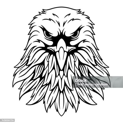 벡터 일러스트 레이 션 독수리의 머리가 똑바로 세워진 정면보기는 먹이 흑백 디자인을 스토킹합니다 갈고리 발톱에 대한 스톡 벡터 아트 및 기타 이미지 Istock