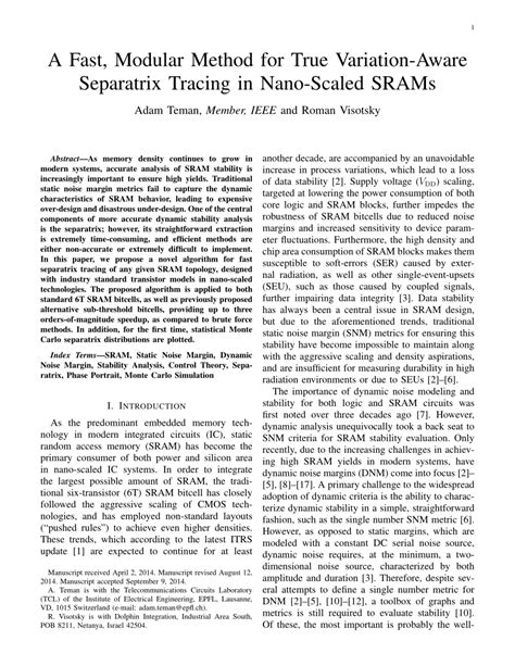 Pdf A Fast Modular Method For True Variation Aware Separatrix Tracing