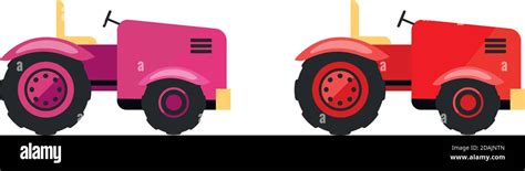 Tractors Flat Color Vector Objects Set Stock Vector Image And Art Alamy