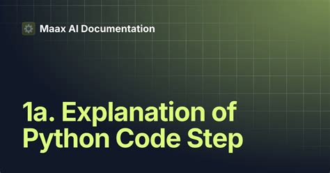1a Explanation Of Python Code Step Maax Ai Documentation