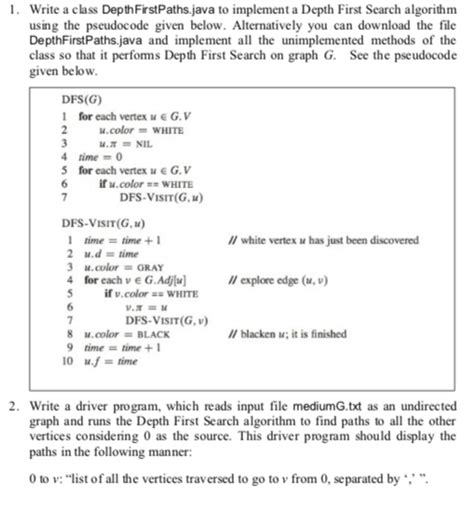 Solved 1 Write A Class Depthfirstpathsjava To Implement A