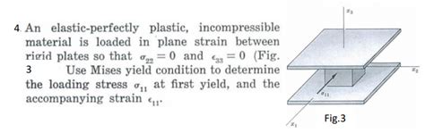 Solved 4 An Elastic Perfectly Plastic Incompressible
