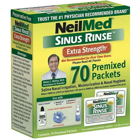 Neilmed Sinus Rinse Hypertonic Refill Packets Powder Saline Packet
