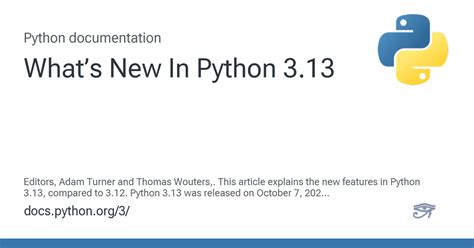 Whats New In Python 313 — Python 3134 Documentation