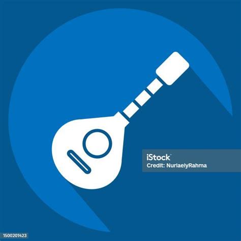 아이콘 Bouzouki 켈트 기호와 관련이 있습니다 긴 그림자 스타일 심플한 디자인 편집 가능 간단한 그림 Classical