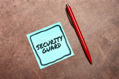 Handwriting Text Security Guard Concept Meaning Tools Used To Manage