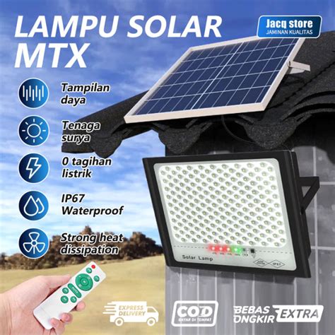 Lampu Solar MTX Outdoor Tahan Air 40W 60W100W Solar Flood Light Spot Light Dengan Panel LED