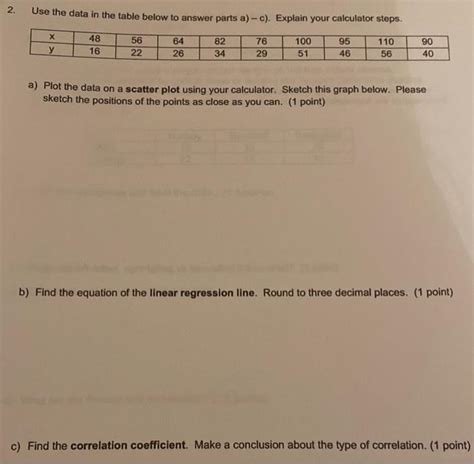 Solved Use The Data In The Table Below To Answer Parts A Chegg Com