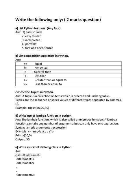 pratham write the following only 2 marks question a list python