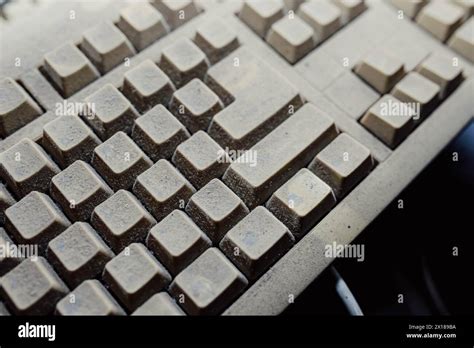 Old Vintage Computer Mechanical Keyboard In Dust Computer Keyboard