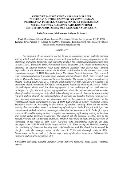 PENINGKATAN KEAKTIFAN BELAJAR MELALUI PENERAPAN METODE BLENDED LEARNING