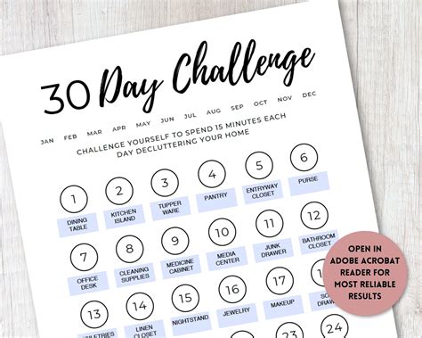 Editable Day Declutter Challenge Printable Declutter Etsy