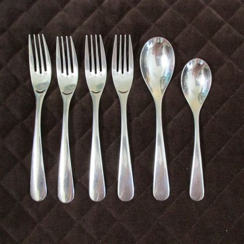 Stainless China Flatware 6 Piece Set Forks Spoons Silverware Replacement