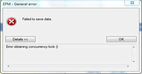 Run Logic Error Obtaining Concurrency Lock Foreign Lock