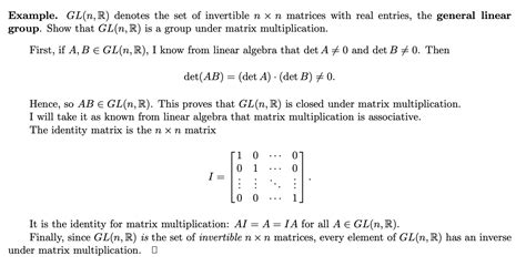 Solved Example GL N R Denotes The Set Of Invertible N X N Chegg