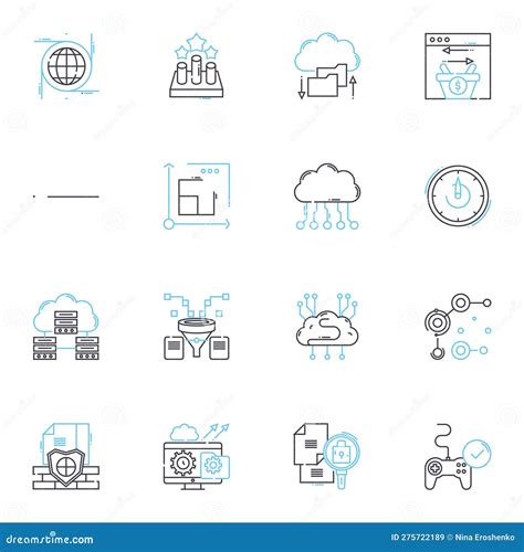 Massive Details Linear Icons Set Intricacy Precision Elaboration Profusion Extensiveness