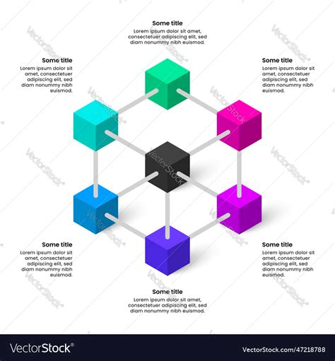Infographic Template 3d Isometric Cube With 6 Vector Image