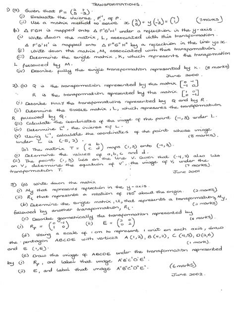 Transformations Cxc Past Paper Questions 1 Pdf Transformations Cxc Past Paper Questions 1 Pdf
