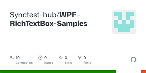 Github Synctest Hubwpf Richtextbox Samples
