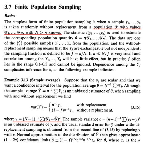 Why Does The Finite Population Variance Requires The N 1 Factor In The Literature Cross