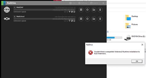 Webview Runtime Issue General RaiDrive Forum