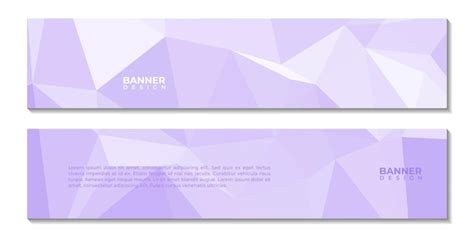 Premium Vector Set Of Banners With Abstract Purple Colorful Geometric Background With Triangle