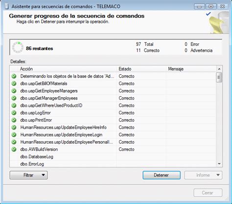 crear scripts con sql server 2005