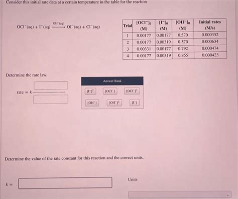 Solved Consider This Initial Rate Data At A Certain