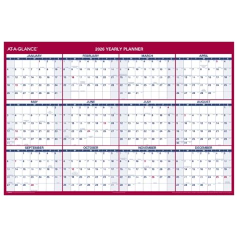 At A Glance Vertical Horizontal Reversible Yearly Wall Calendar 12