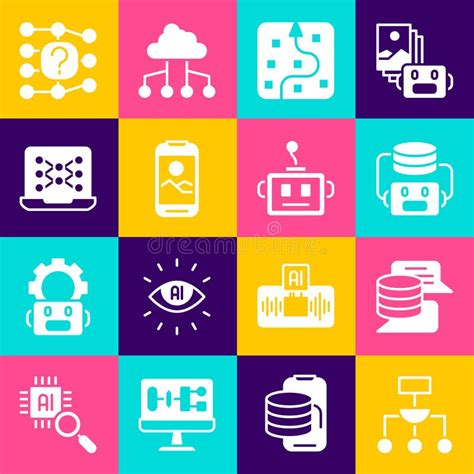 Set Algorithm Server Data Funnel Filter And Binary Code Icon Vector