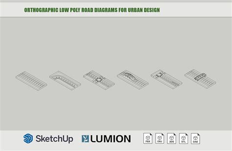 3d Model Orthographic Low Poly Road Diagrams For Urban Design Vr Ar Low Poly Cgtrader