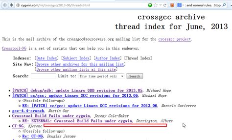 【记录】再次去回复crossgcc邮件列表中的关于cygwin下编译crosstool Ng失败的帖子 在路上
